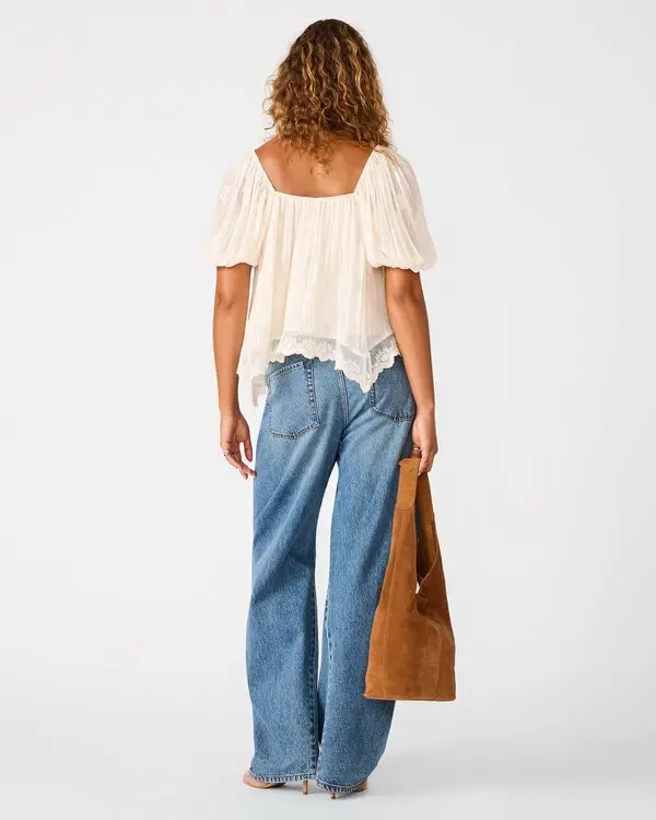 Steve Madden Vickie Top Short Sleeve Flowy Lace Top