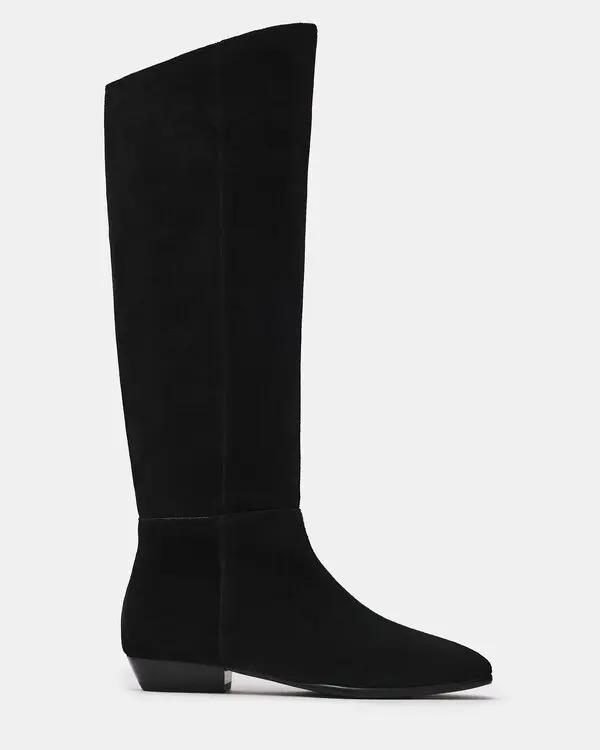 Steve Madden Amias Knee High Boots - Black Suede