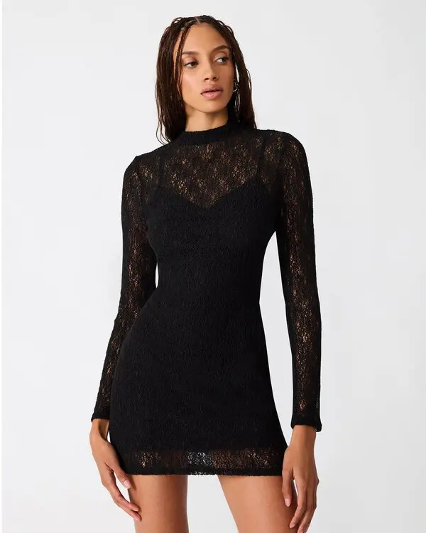 Steve Madden Vivienne Dress Long Sleeve Mesh Dresses
