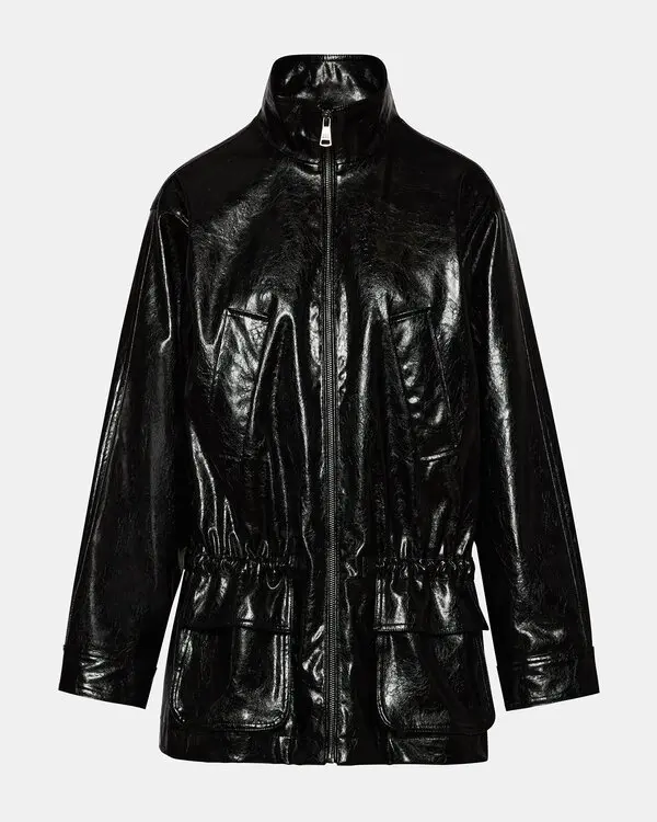 Steve Madden Banks Jacket Long Sleeve Faux Leather Jackets & Coats
