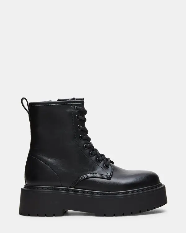 Steve Madden Buffy Lace-up Combat Booties - Black