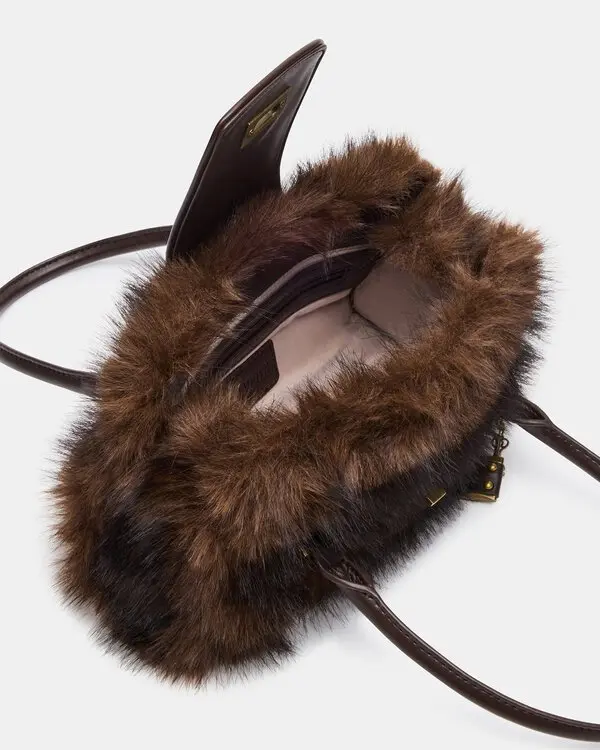 Steve Madden Mavi Mini Satchel With Faux Fur Accents