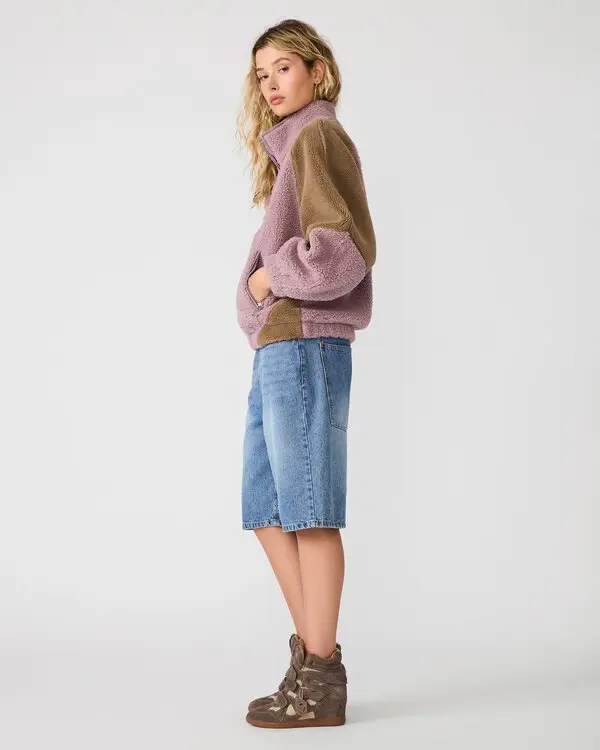 Steve Madden Nina Sherpa Jacket Long Sleeve Jackets & Coats