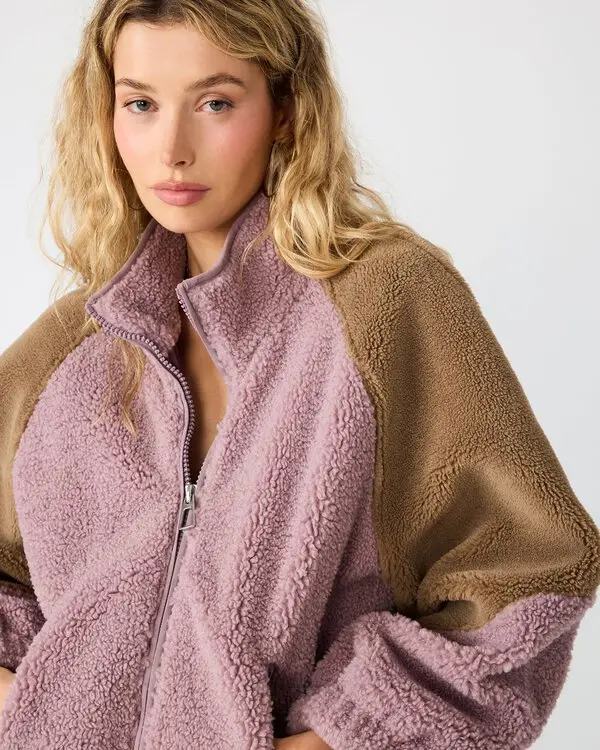 Steve Madden Nina Sherpa Jacket Long Sleeve Jackets & Coats