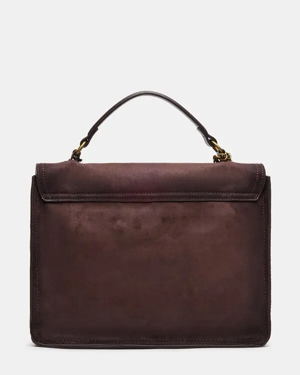 Steve Madden Theia Suede Satchel With Turnlock Closure