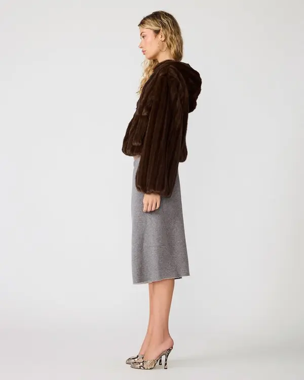 Steve Madden Mavis Jacket Long Sleeve Faux Fur Jackets & Coats
