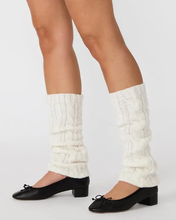 Steve Madden Steffi Heel & Chunky Cable Leg Warmers Bundle - Black
