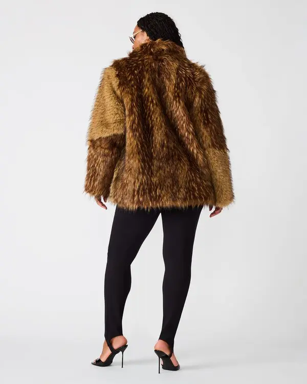 Steve Madden Norie Faux Fur Patchwork Coat