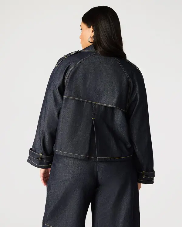 Steve Madden Sirus Denim Jacket Long Sleeve Cropped Jackets & Coats