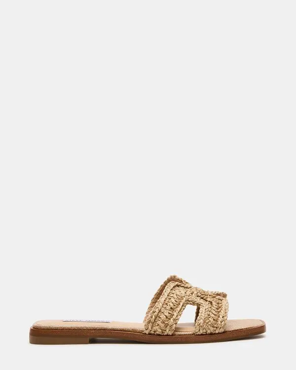 Steve Madden Hadyn Crochet Square Toe Sandals - Raffia