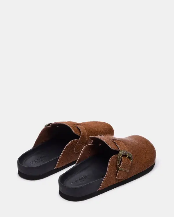 Steve Madden Wooly Buckled Slip-on Casual Shoes - Chestnut