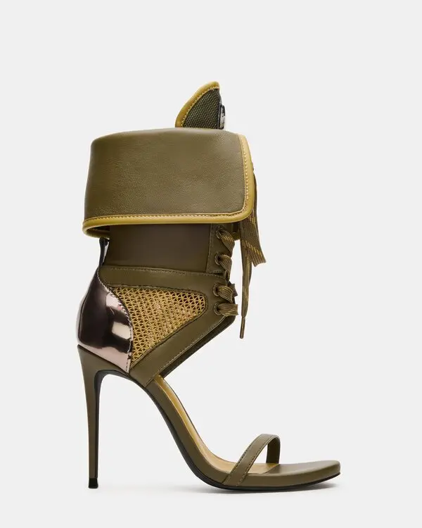 Steve Madden Casella Lace-up Stiletto Heels - Olive
