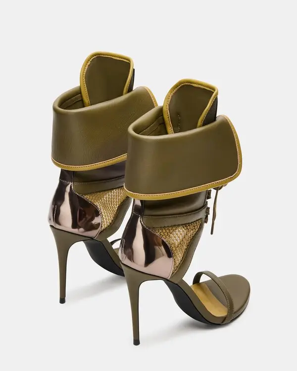 Steve Madden Casella Lace-up Stiletto Heels - Olive