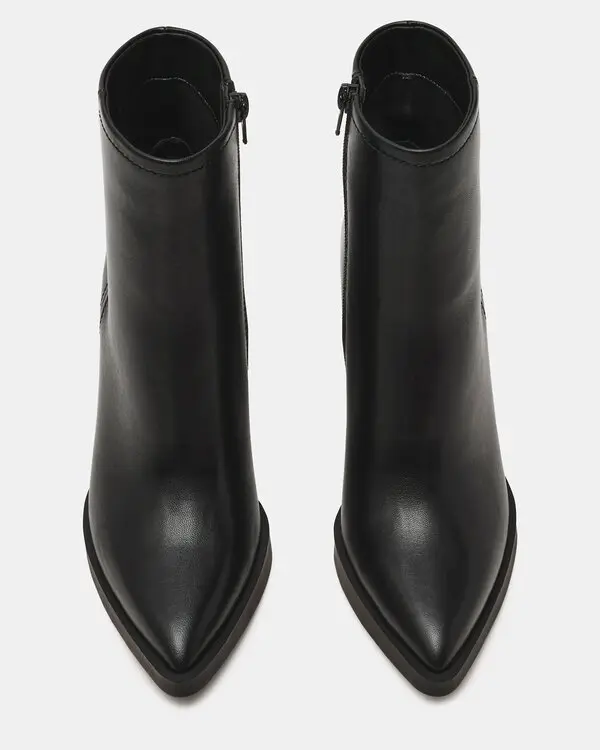 Steve Madden Harden Block Heel Booties With Pointed Toe And Zip Closure