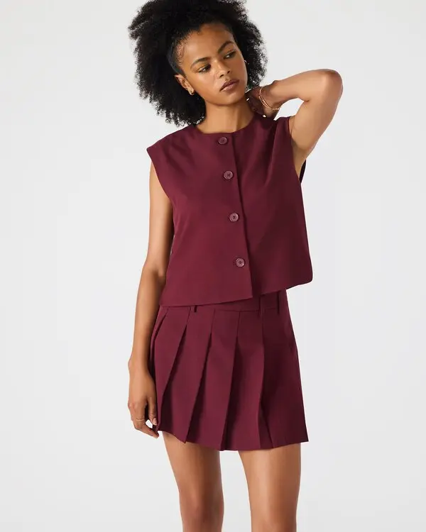 Steve Madden Alessa Top Sleeveless Button Up Tops