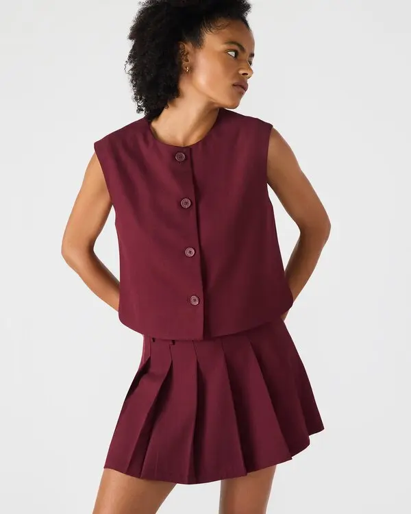 Steve Madden Alessa Top Sleeveless Button Up Tops