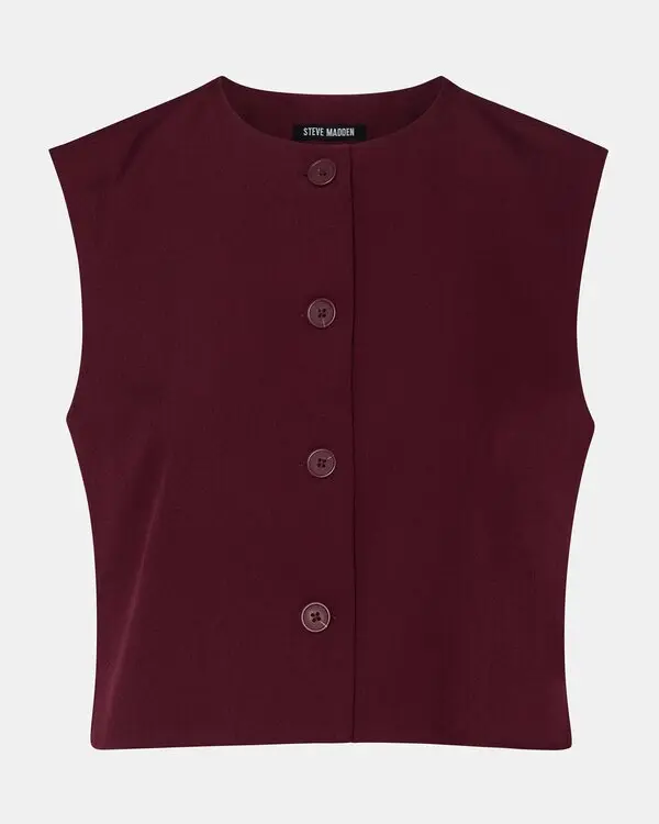 Steve Madden Alessa Top Sleeveless Button Up Tops