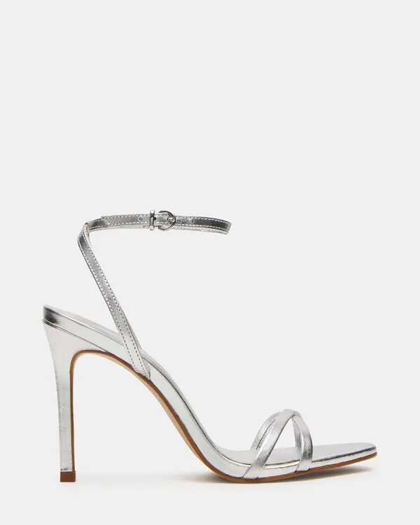 Steve Madden Jypsey Strappy Heels - Silver