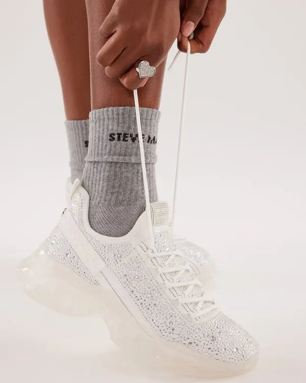 Steve Madden Maxima Rhinestones Lace-up Sneakers