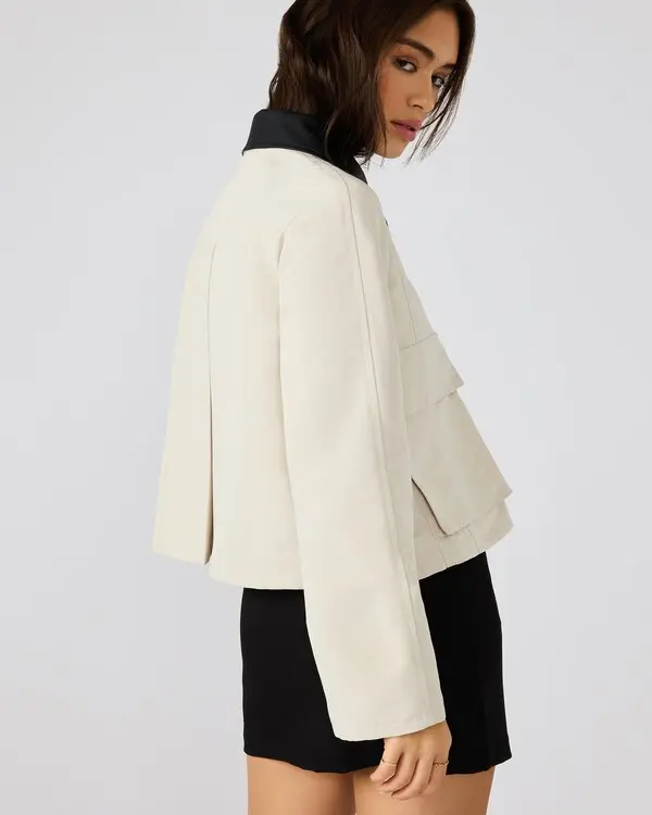 Steve Madden Justina Barn Oatmeal Long Sleeve Jackets & Coats