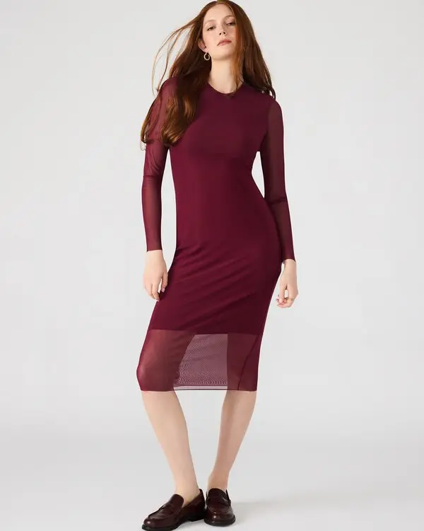 Steve Madden Hailee Dress Long Sleeve Mesh Dresses