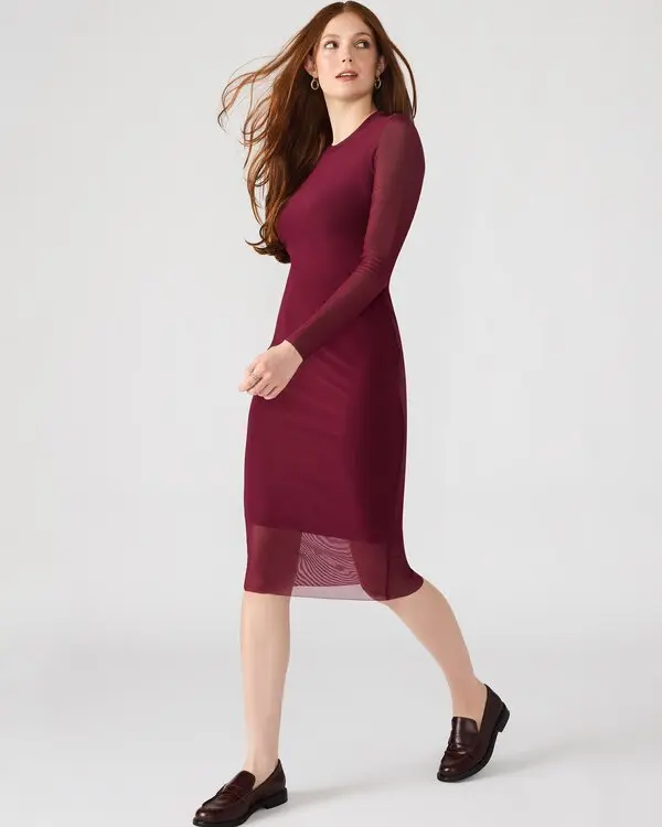 Steve Madden Hailee Dress Long Sleeve Mesh Dresses