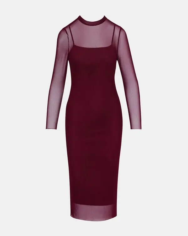 Steve Madden Hailee Dress Long Sleeve Mesh Dresses