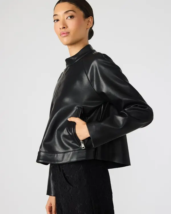 Steve Madden Jett Jacket Long Sleeve Faux Leather Jackets & Coats