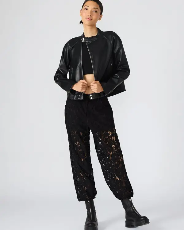 Steve Madden Jett Jacket Long Sleeve Faux Leather Jackets & Coats