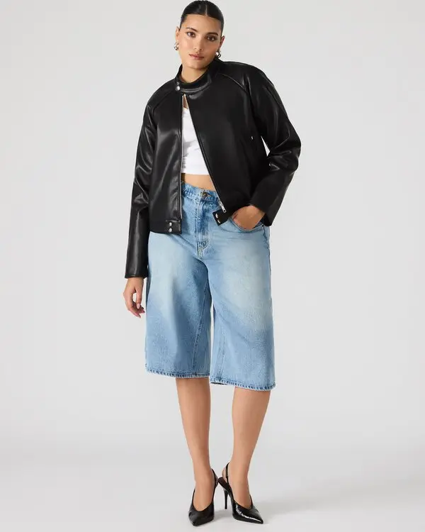 Steve Madden Jett Jacket Long Sleeve Faux Leather Jackets & Coats