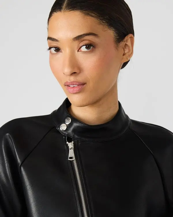 Steve Madden Jett Jacket Long Sleeve Faux Leather Jackets & Coats