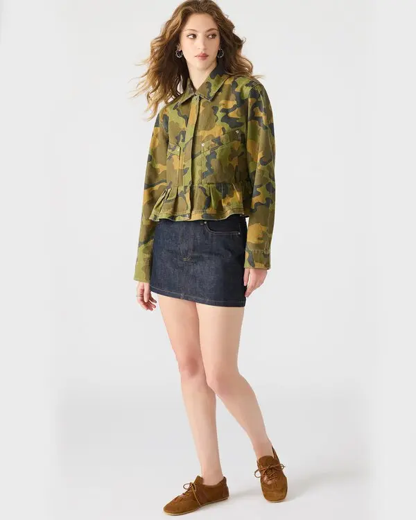 Steve Madden Sloan Jacket Camouflage Long Sleeve Button Up Jackets & Coats