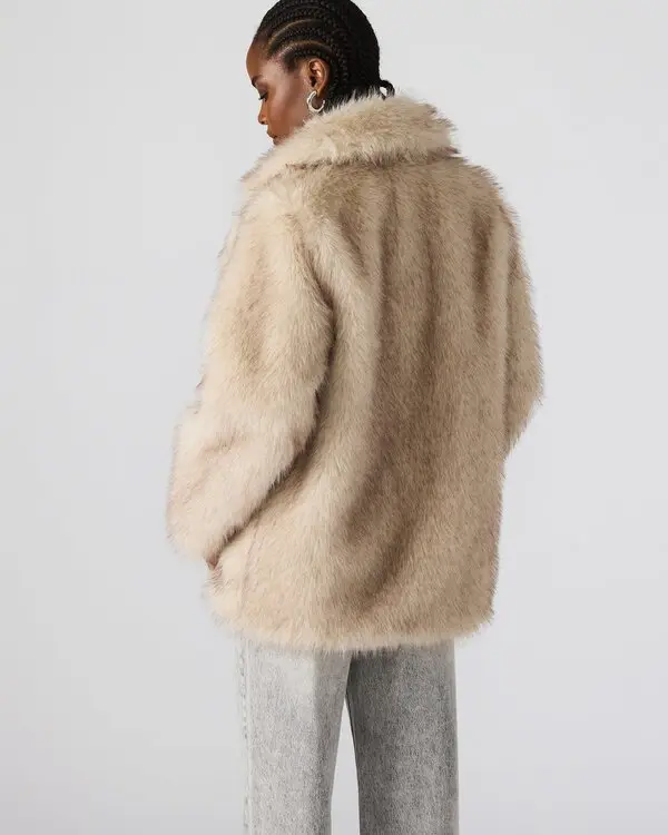 Steve Madden Faux Fur Long Sleeve Coat