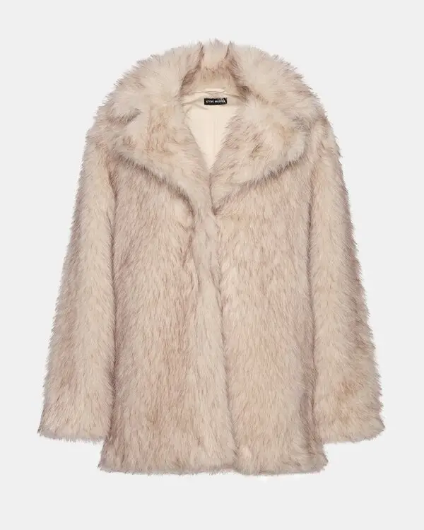 Steve Madden Faux Fur Long Sleeve Coat