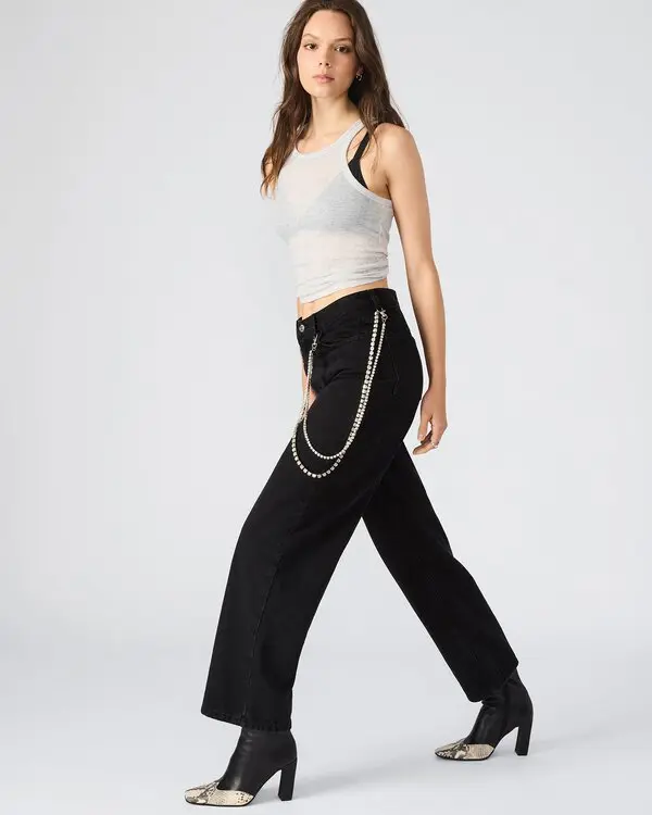 Steve Madden Embellished Wide-leg Denim Jeans