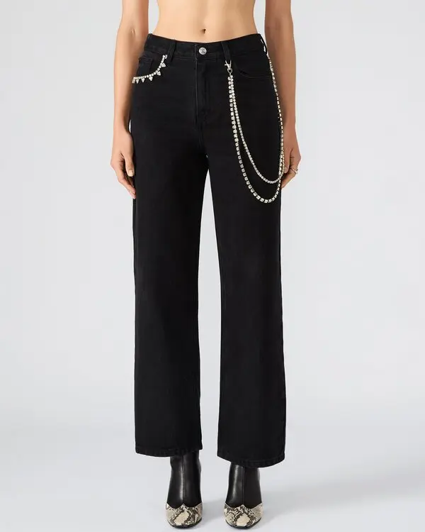 Steve Madden Embellished Wide-leg Denim Jeans