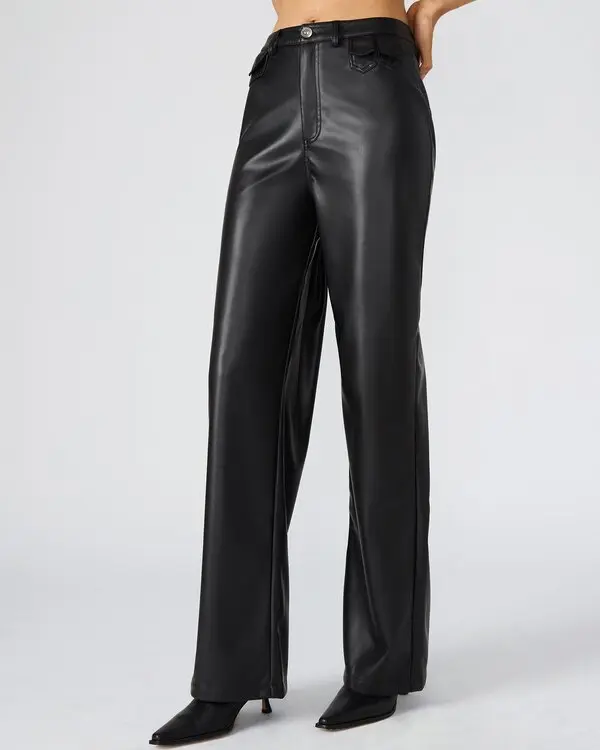 Steve Madden Geraldine Faux Leather Straight Leg Pants