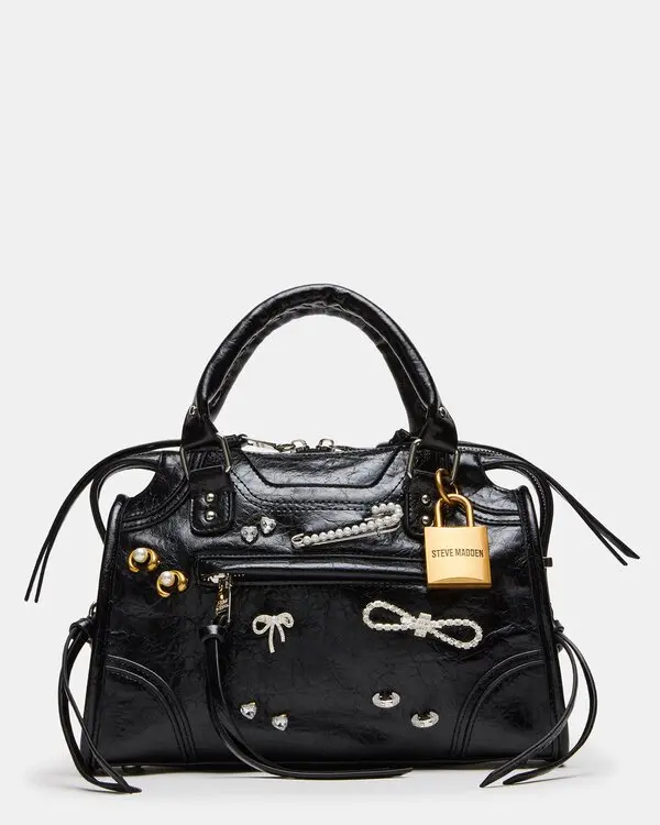 Steve Madden Riggs Bag Embellished Black - Distressed