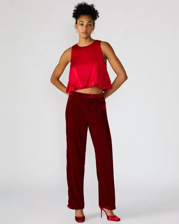 Steve Madden Tonia Velvet Wide Leg Pants