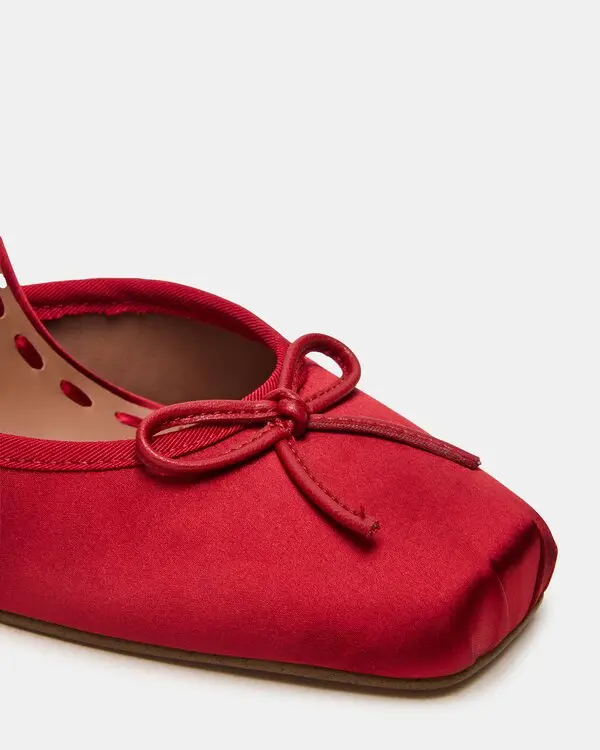 Steve Madden Larina Lace-up Heels - Red Satin