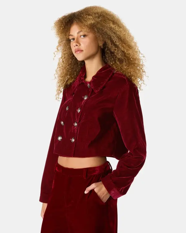 Steve Madden Tonia Blazer Long Sleeve Button Up Jackets & Coats