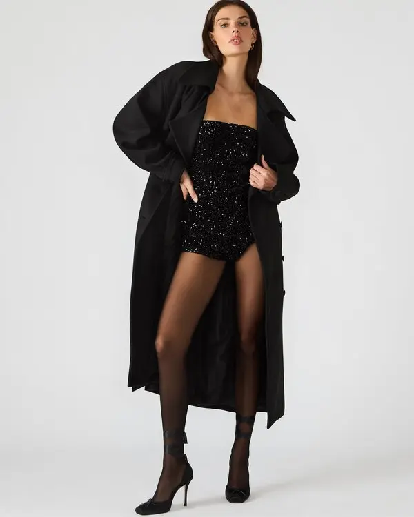 Steve Madden Enora Coat Long Sleeve Button Up Jackets & Coats