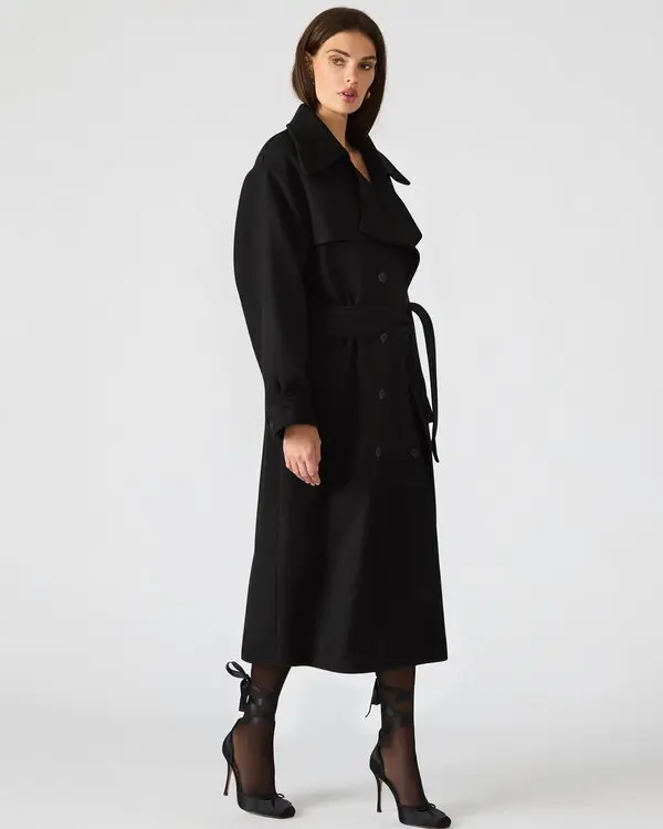 Steve Madden Enora Coat Long Sleeve Button Up Jackets & Coats