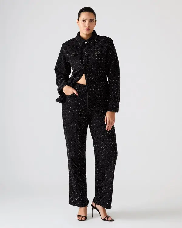 Steve Madden Avaline Crystal Jean Straight Leg Pants