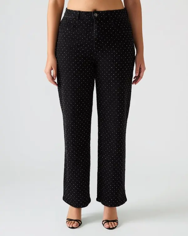 Steve Madden Avaline Crystal Jean Straight Leg Pants