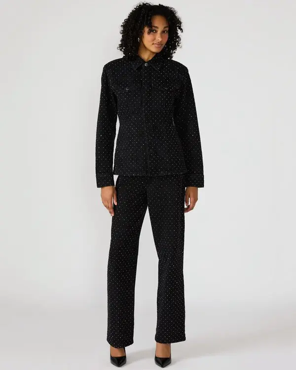 Steve Madden Parc Crystal Jacket Long Sleeve Button Up Jackets & Coats