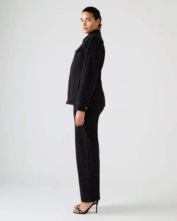 Steve Madden Parc Crystal Jacket Long Sleeve Button Up Jackets & Coats