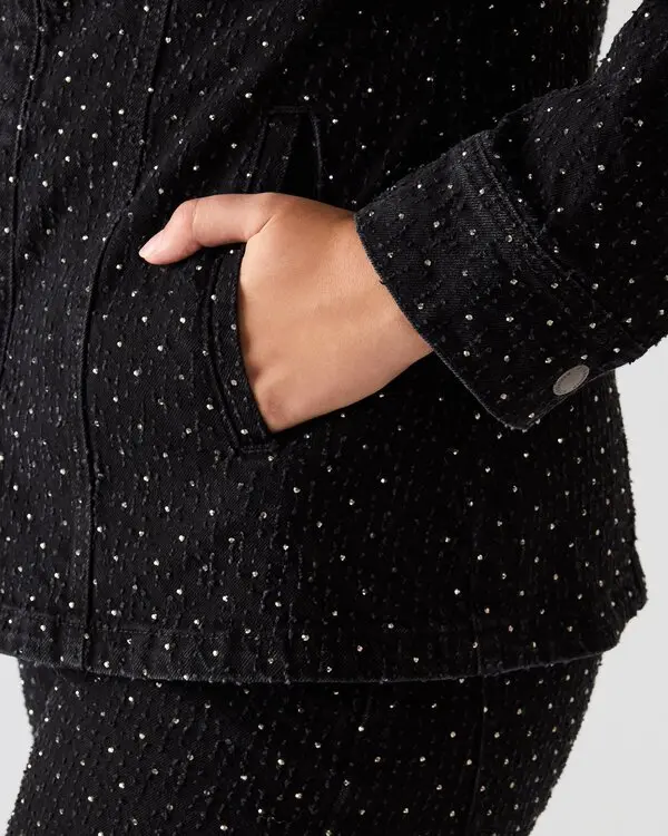 Steve Madden Parc Crystal Jacket Long Sleeve Button Up Jackets & Coats
