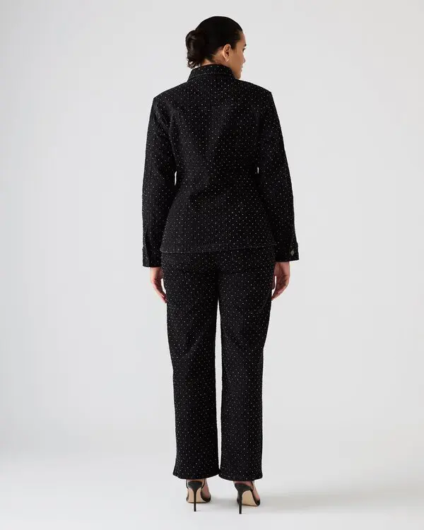 Steve Madden Parc Crystal Jacket Long Sleeve Button Up Jackets & Coats