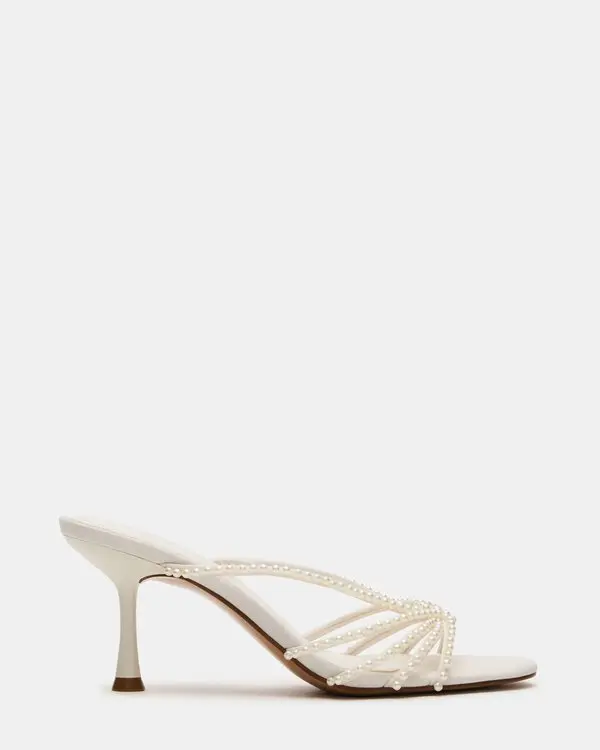 Steve Madden Edna Pearl Strappy Heels - White